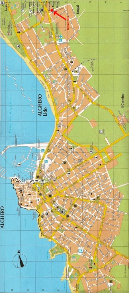 Carte de Alghero - Guide tourisme Sardaigne